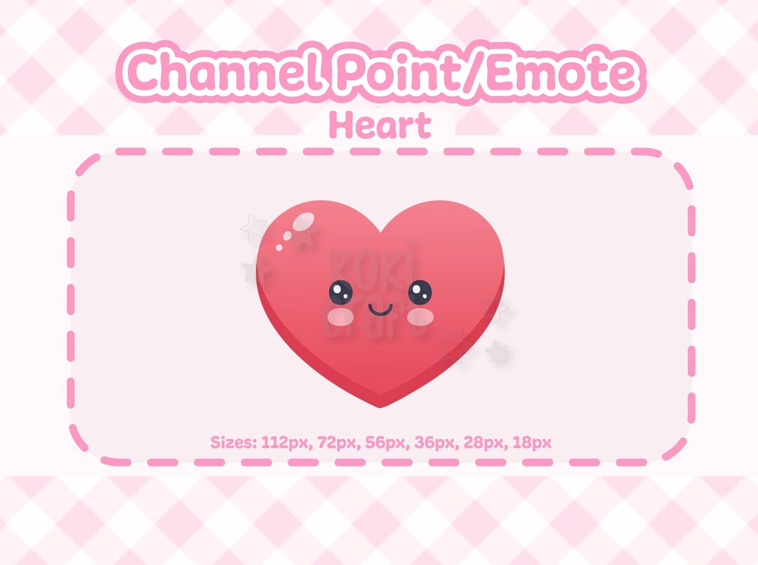 Red Heart Channel Point Twitch Emote, Anime Style, Kawaii, Ready to Use ...