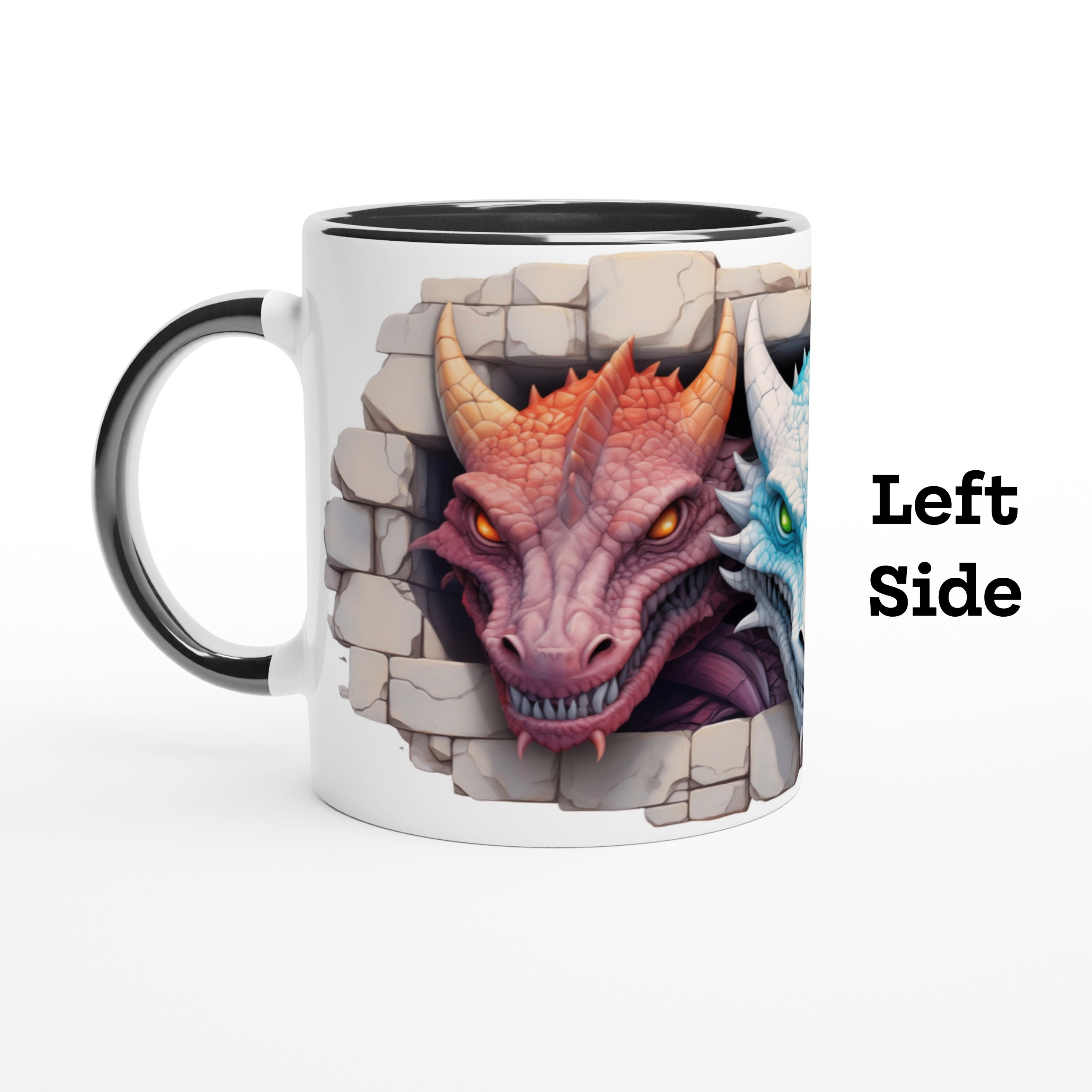 Fantasy Dragon Mug 3D Mythical Creature Art, RPG, Fire Ice Elemental ...