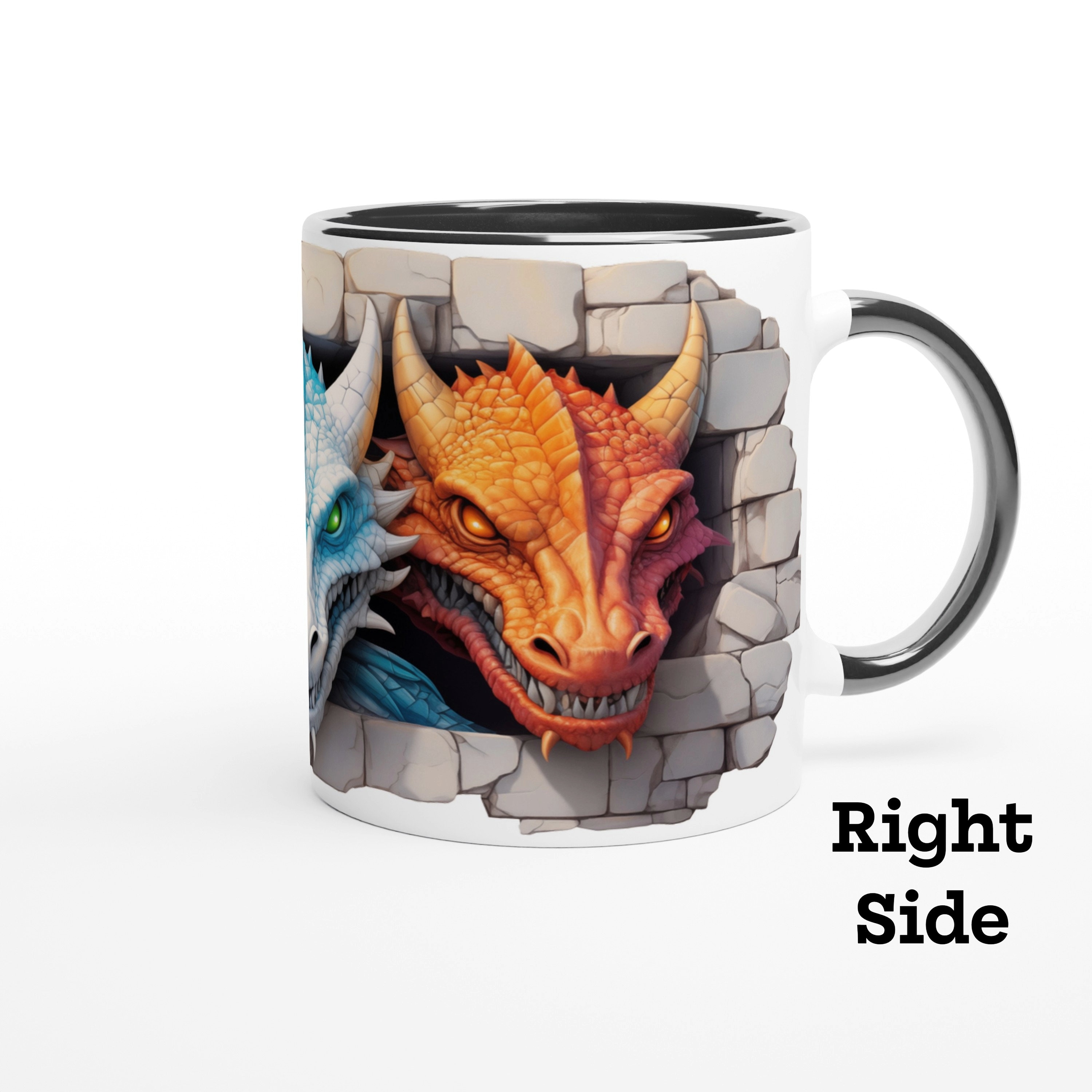Fantasy Dragon Mug 3D Mythical Creature Art, RPG, Fire Ice Elemental ...