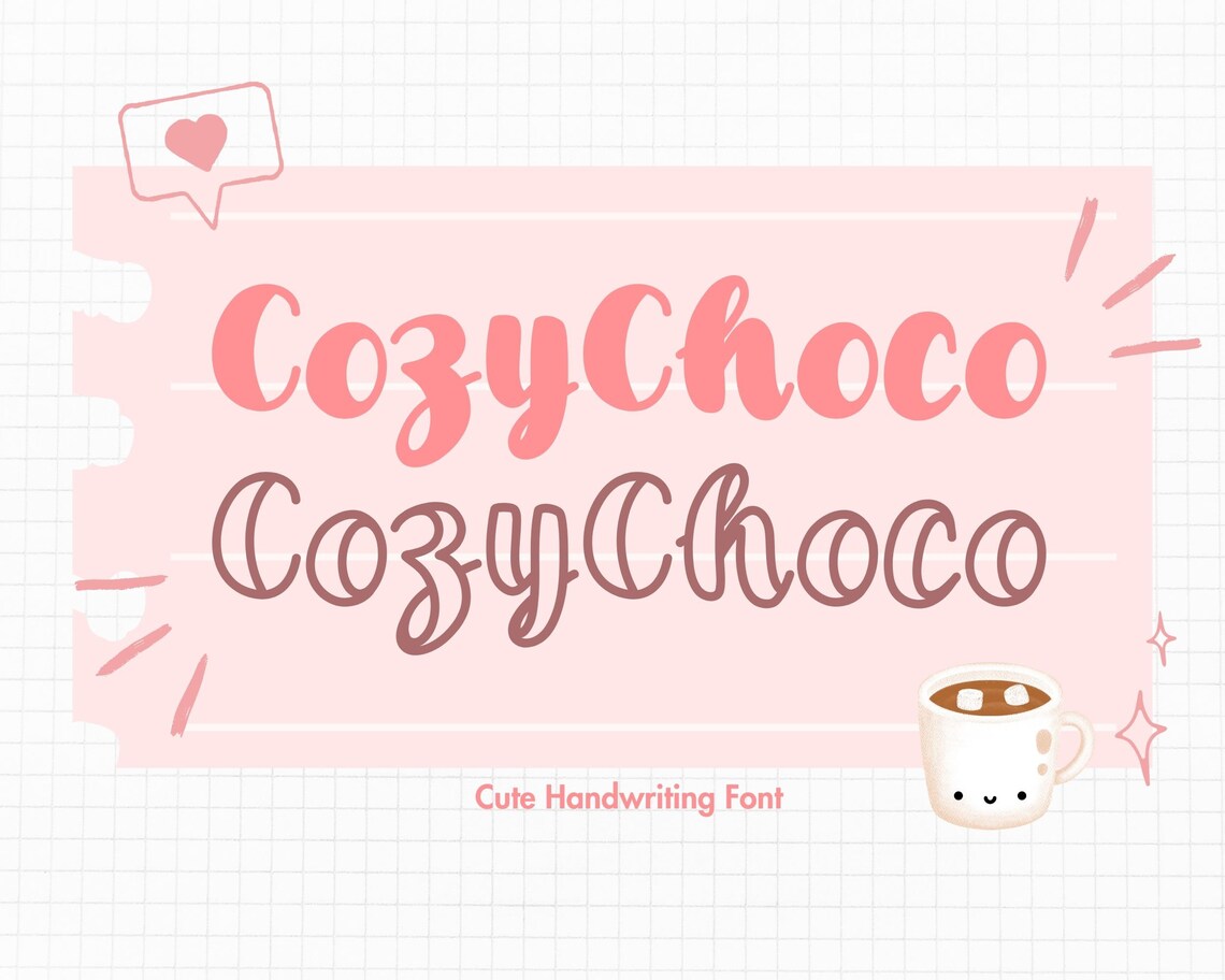 Cozy Choco Font - Cute Handwritten Font, Holiday Font, Kids Handwriting ...