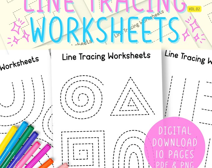 Printable Line Tracing Worksheets, Prewriting & Handwriting Practice ...