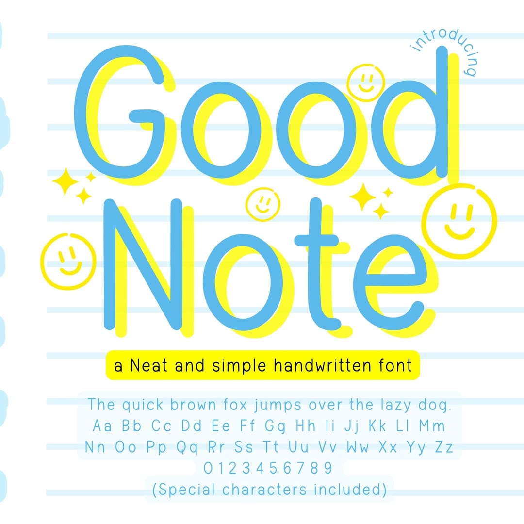 Neat Handwriting Font, Simple Handwritten (OTF & TTF) for Planner ...
