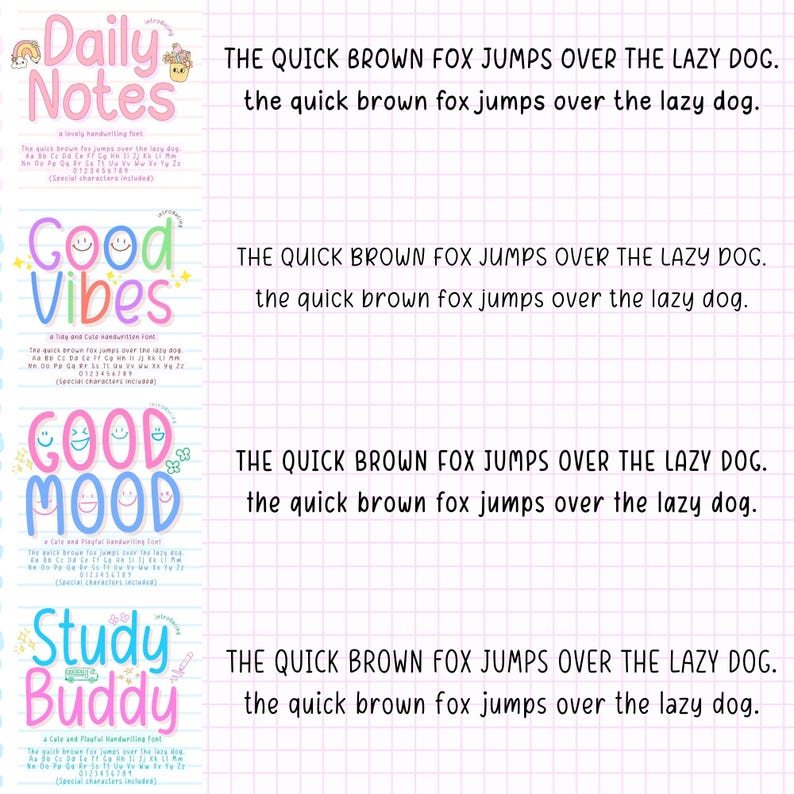 Handwriting Font Bundle V.4 – 20 Cute Neat Handwritten Fonts +7 Dingbat ...