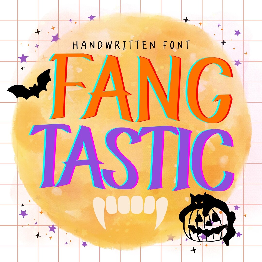 Retro Halloween Font, Spooky Vampire Alphabet, Playful Handwriting for ...
