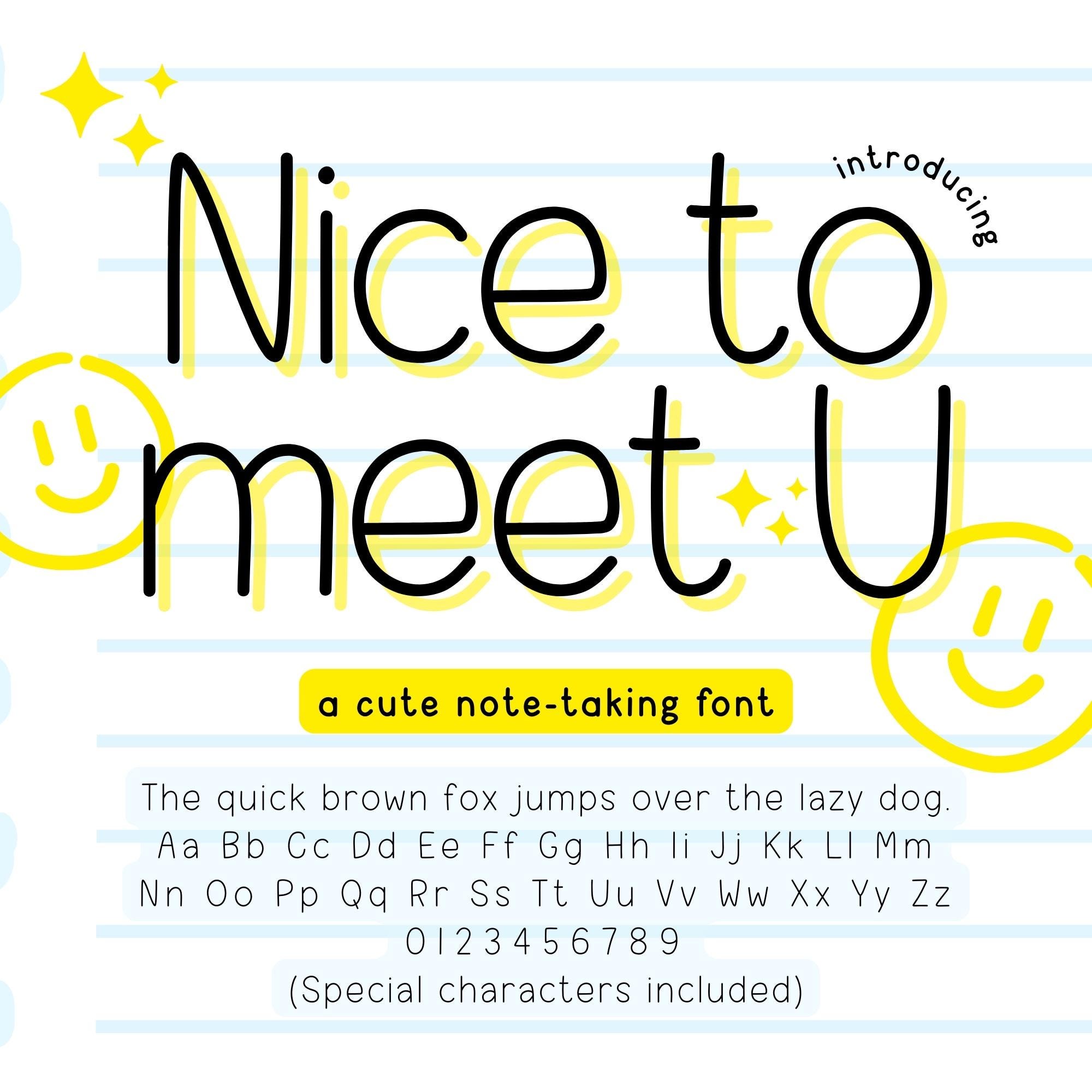 Handwriting Font, Neat Handwritten Font, Simple Minimal Font for Taking ...