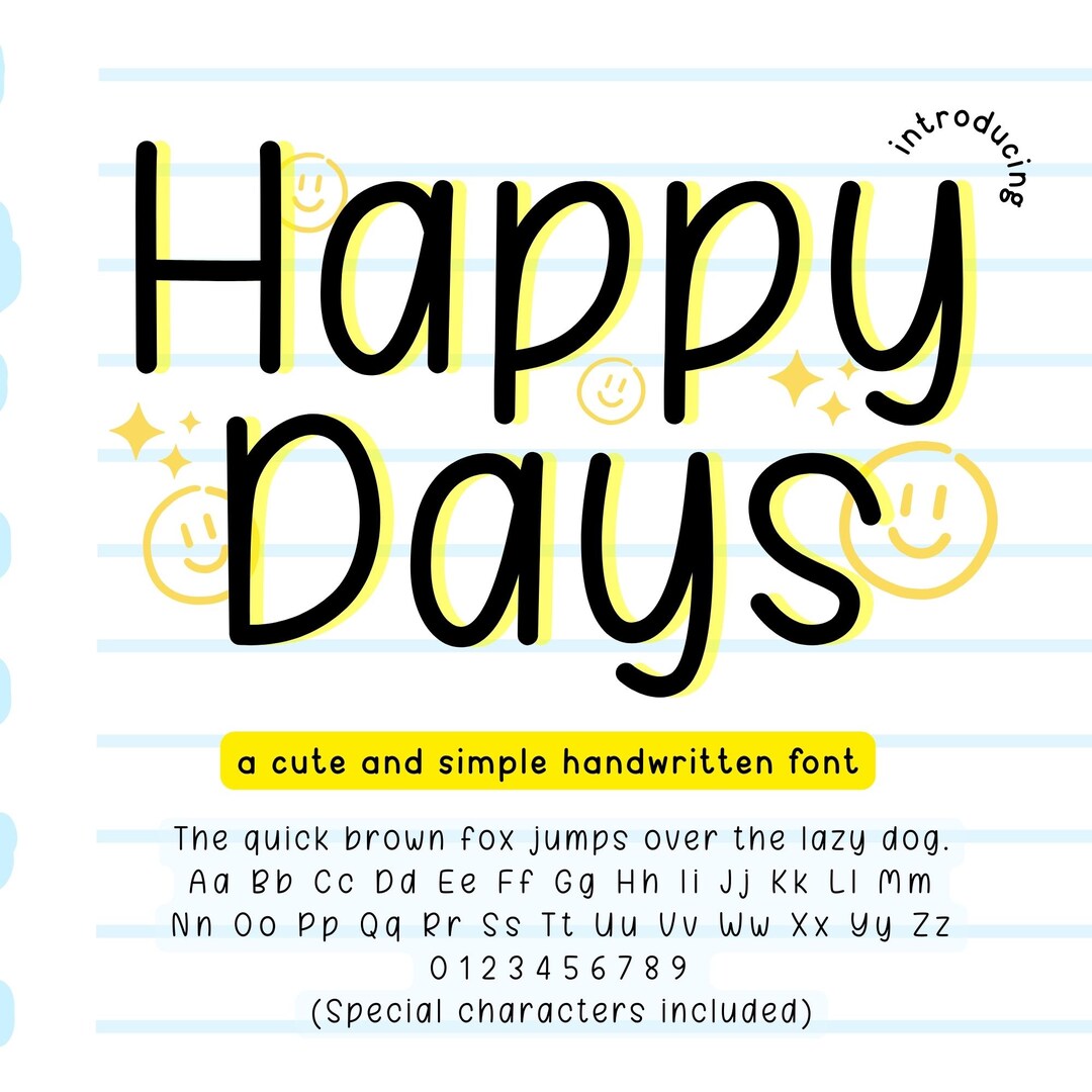 Handwriting Font, Neat Handwritten Font, Simple Font, Font for ...