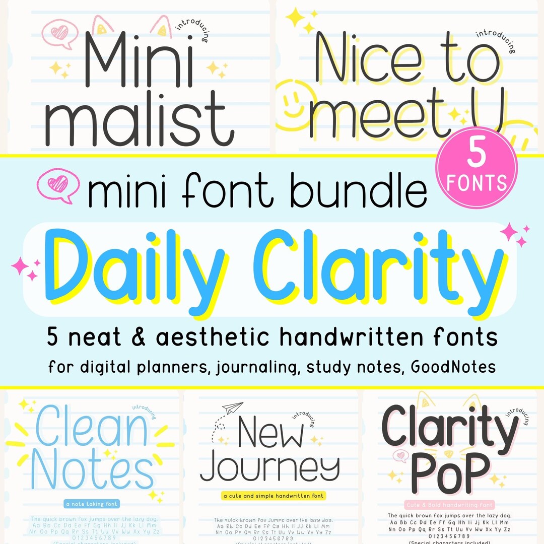 Handwriting Font Bundle: Daily Clarity Fonts for Goodnotes & Digital ...