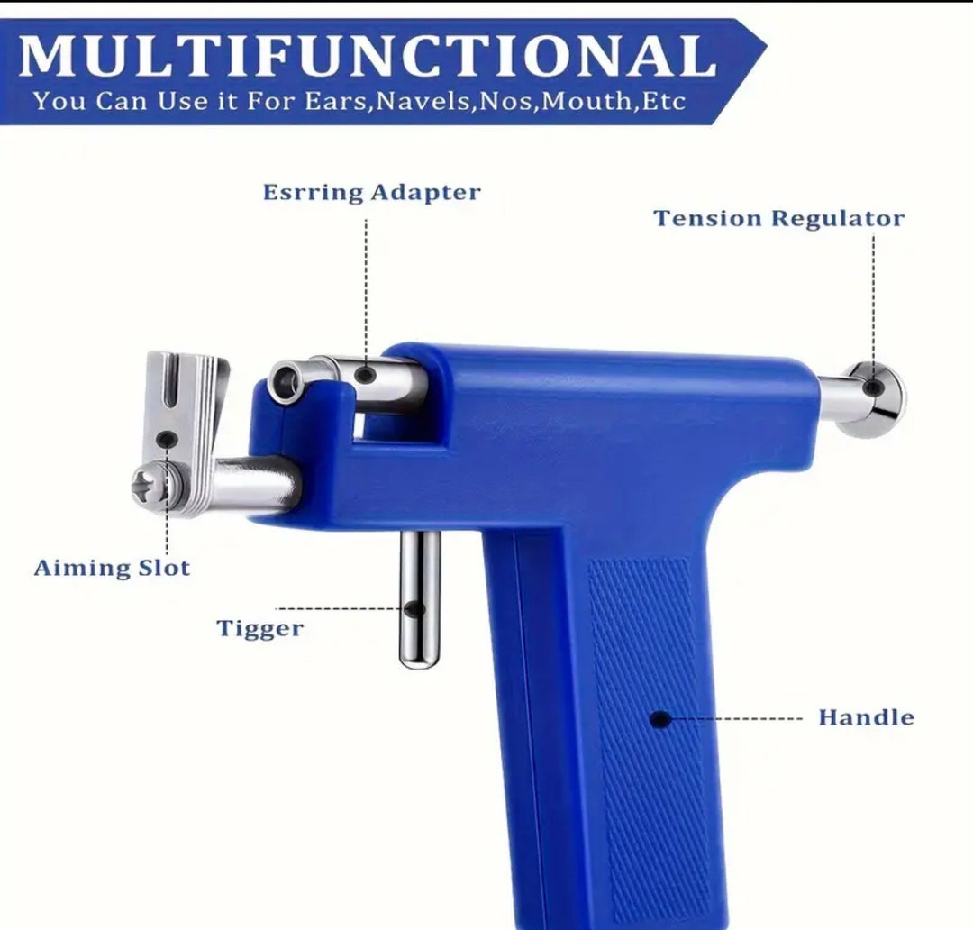 33PCS Complete Ear Piercing Gun Kit Professional Body Piercing Set for ...