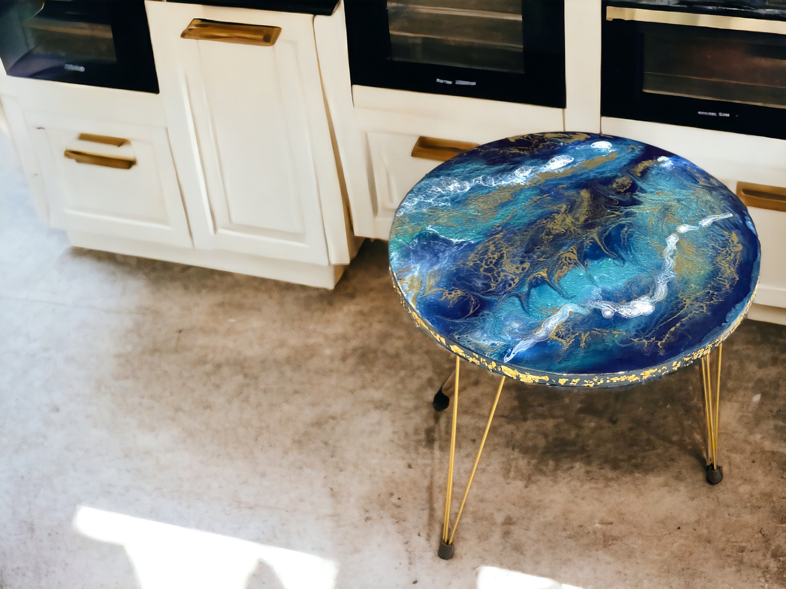 Round Epoxy Resin Coffee Table, Handmade Resin Table Top, Wood Resin ...