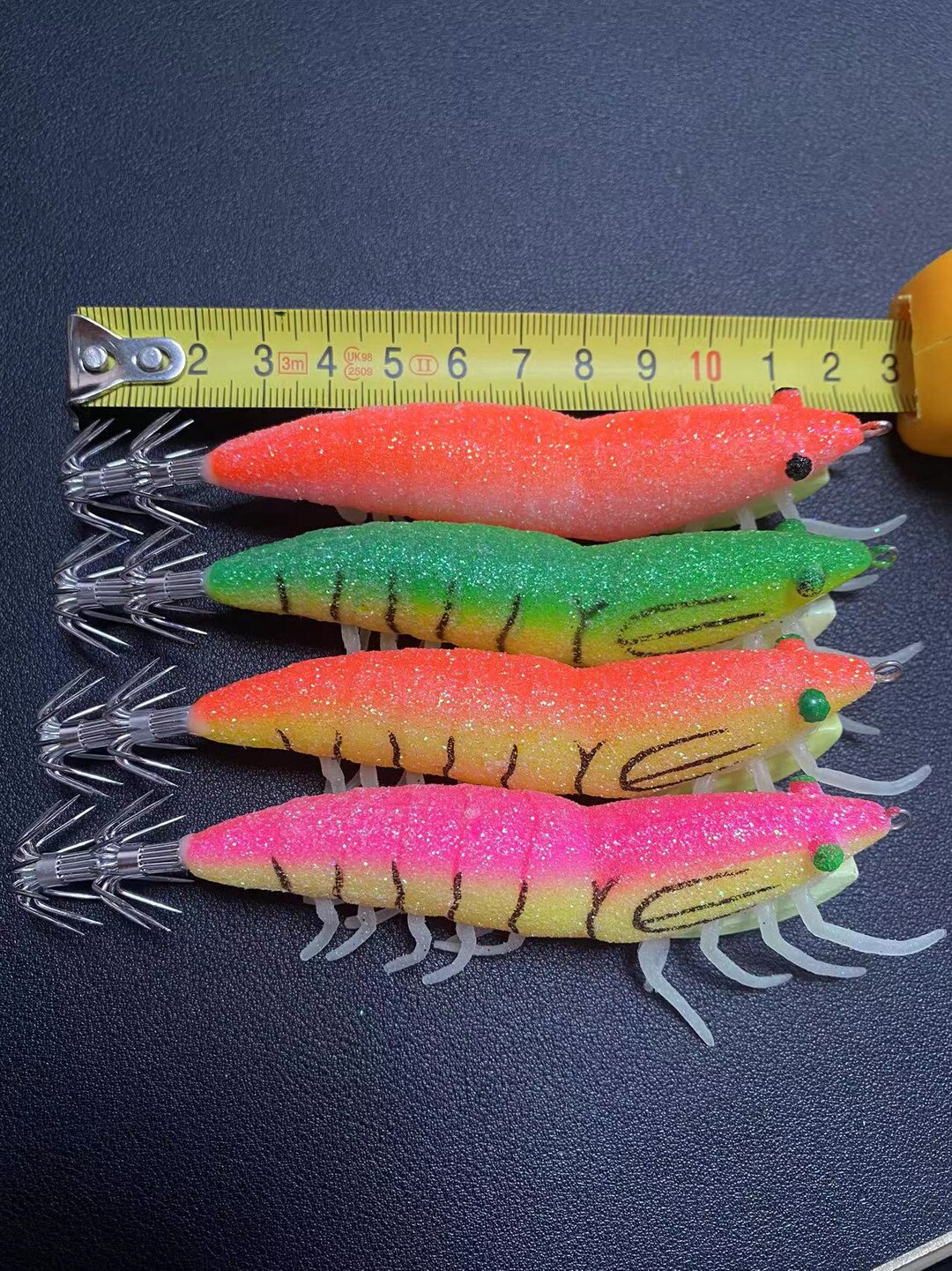 Hand Made Squid Jigs Luminous Saltwater Lures Squid Bait Jig Hook 3.5 ...