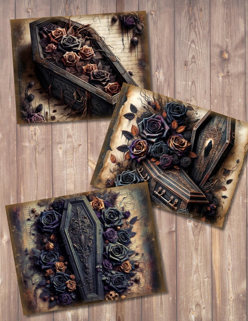 Gothic Victorian Coffin Junk Journal Paper, Haunted Vintage Ephemera ...