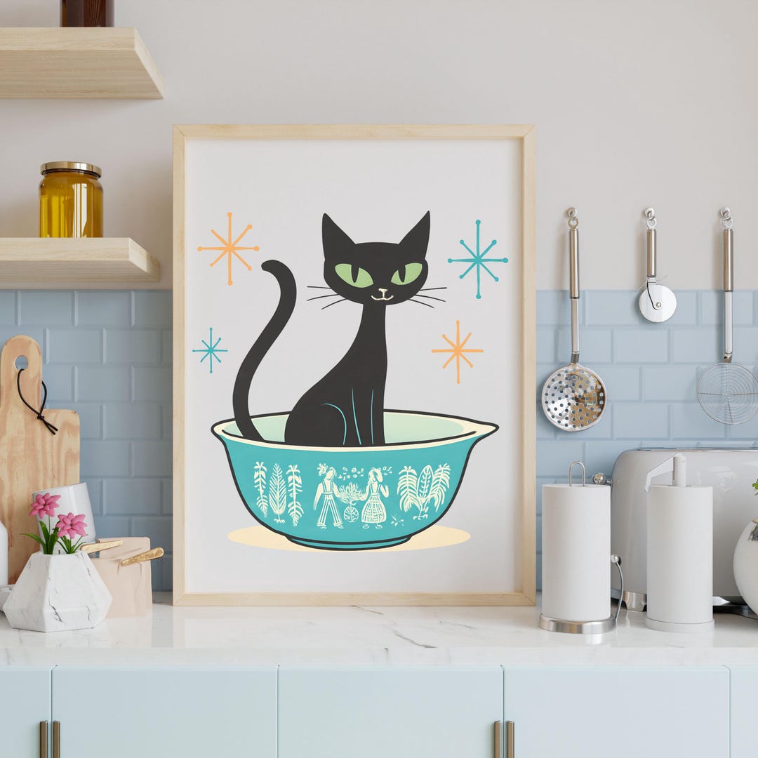 Retro Atomic Cat Vintage Pyrex Butterprint Retro Atomic Starburst 1950s ...