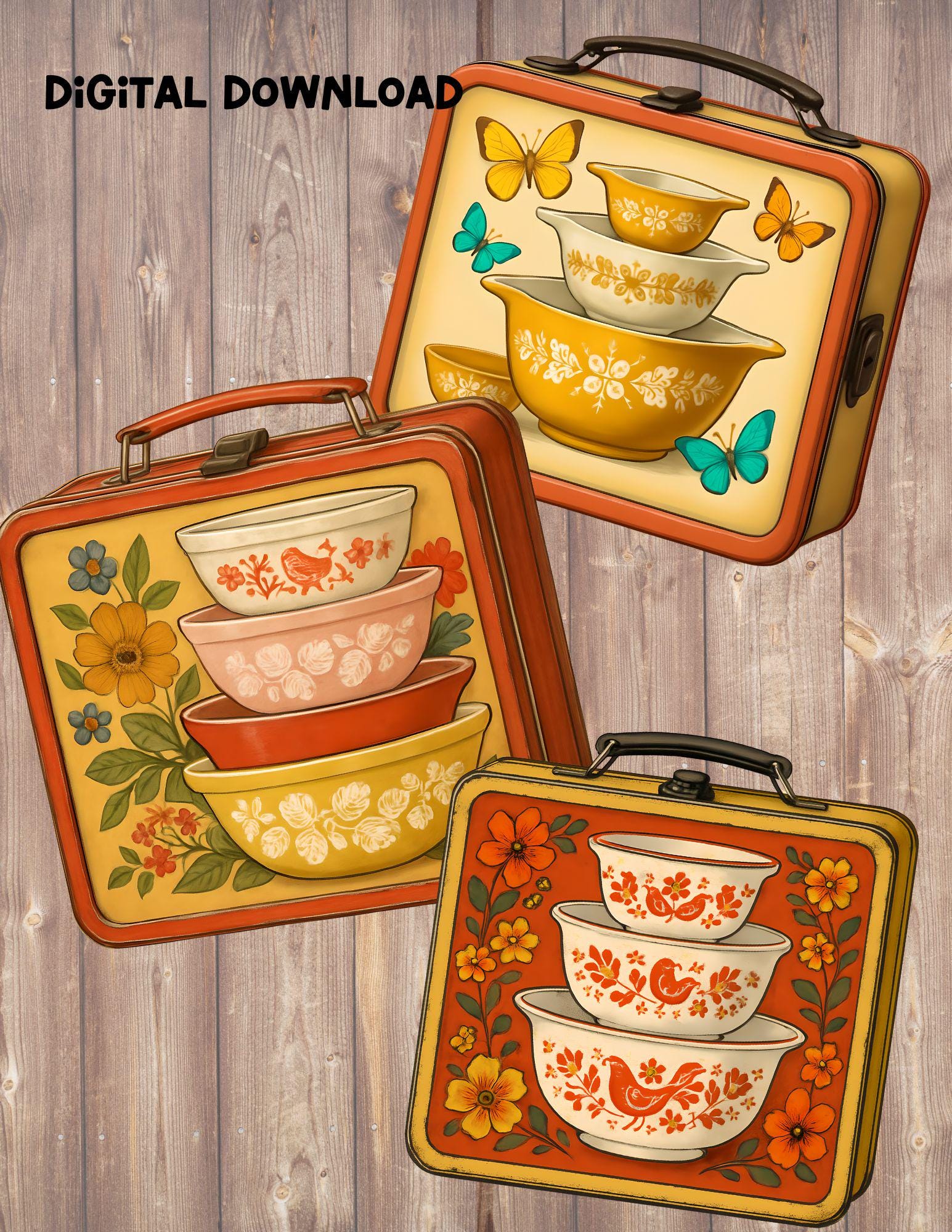 Vintage Pyrex Lunch Time | Old School Metal Lunchboxes Featuring ...