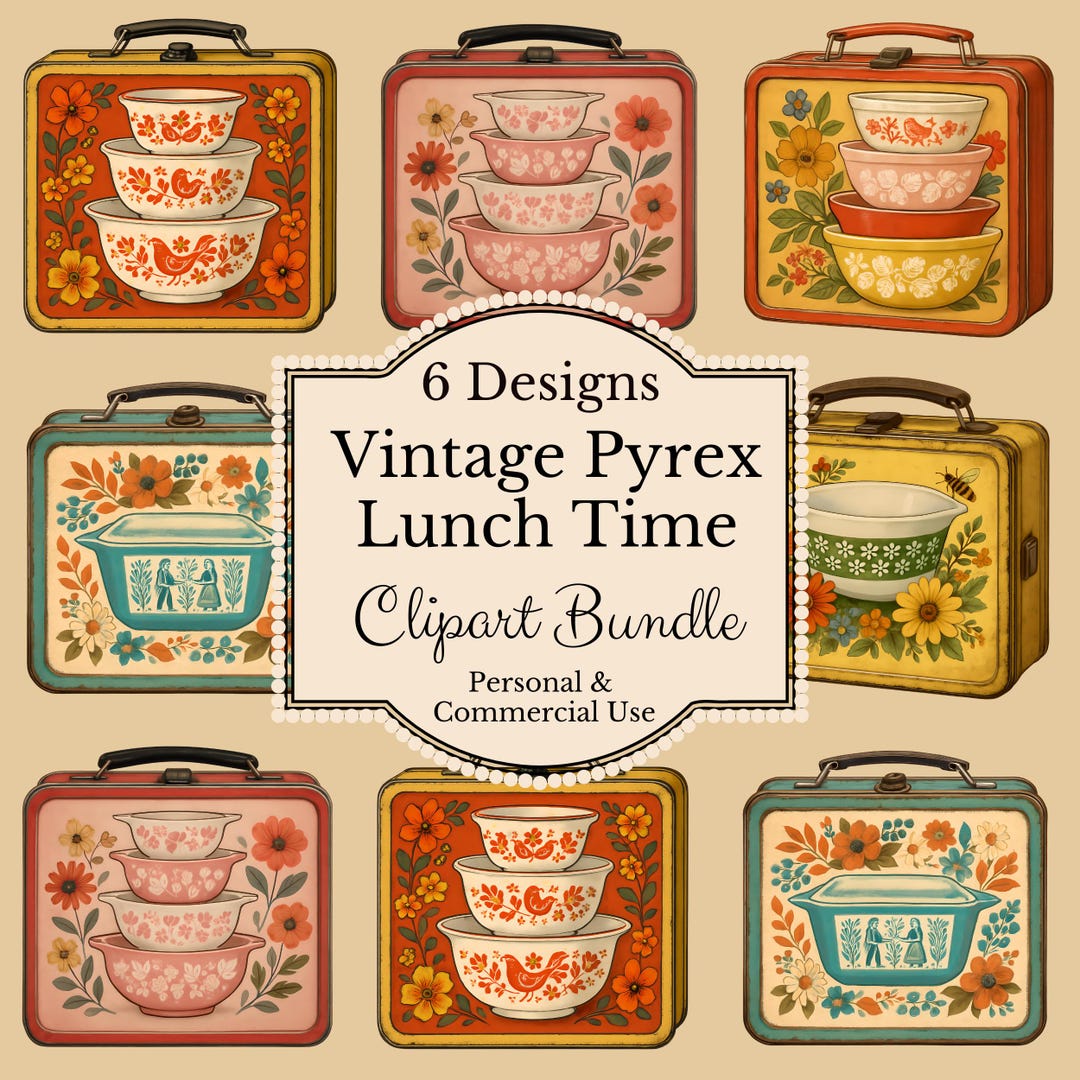 Vintage Pyrex Lunch Time | Old School Metal Lunchboxes Featuring ...