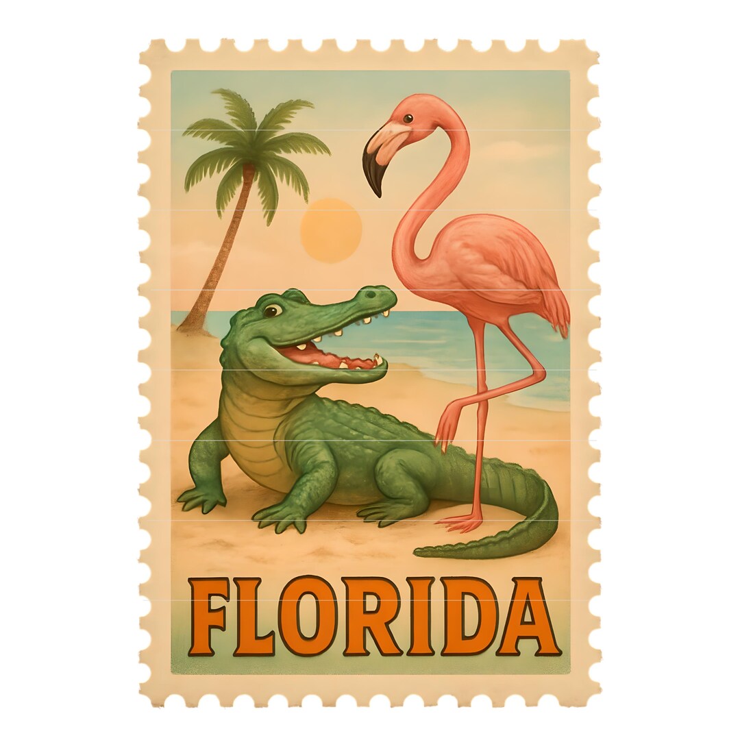 Florida Stamp State PNG, Vintage Stamp Sublimation Design, USA State ...