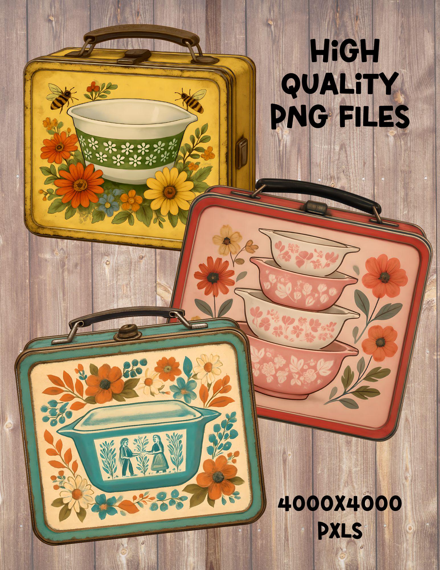Vintage Pyrex Lunch Time | Old School Metal Lunchboxes Featuring ...