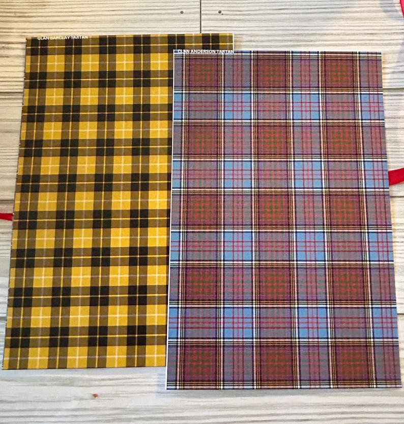 Junk Journal Pages Scottish Clan Tartans Plus Map Outlander Inspired ...