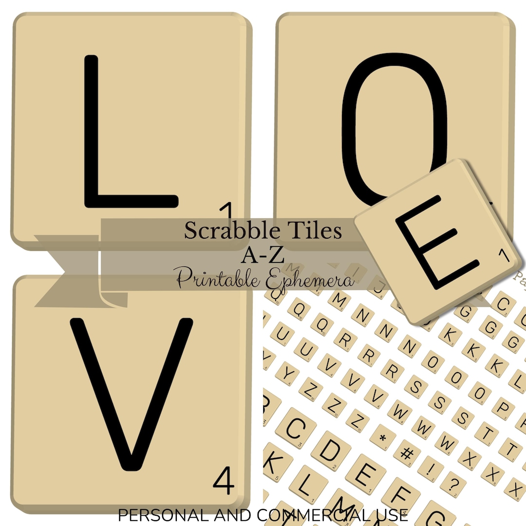 Scrabble Letters Tiles, Junk Journal Ephemera, Word Quotes, Alphabet ...