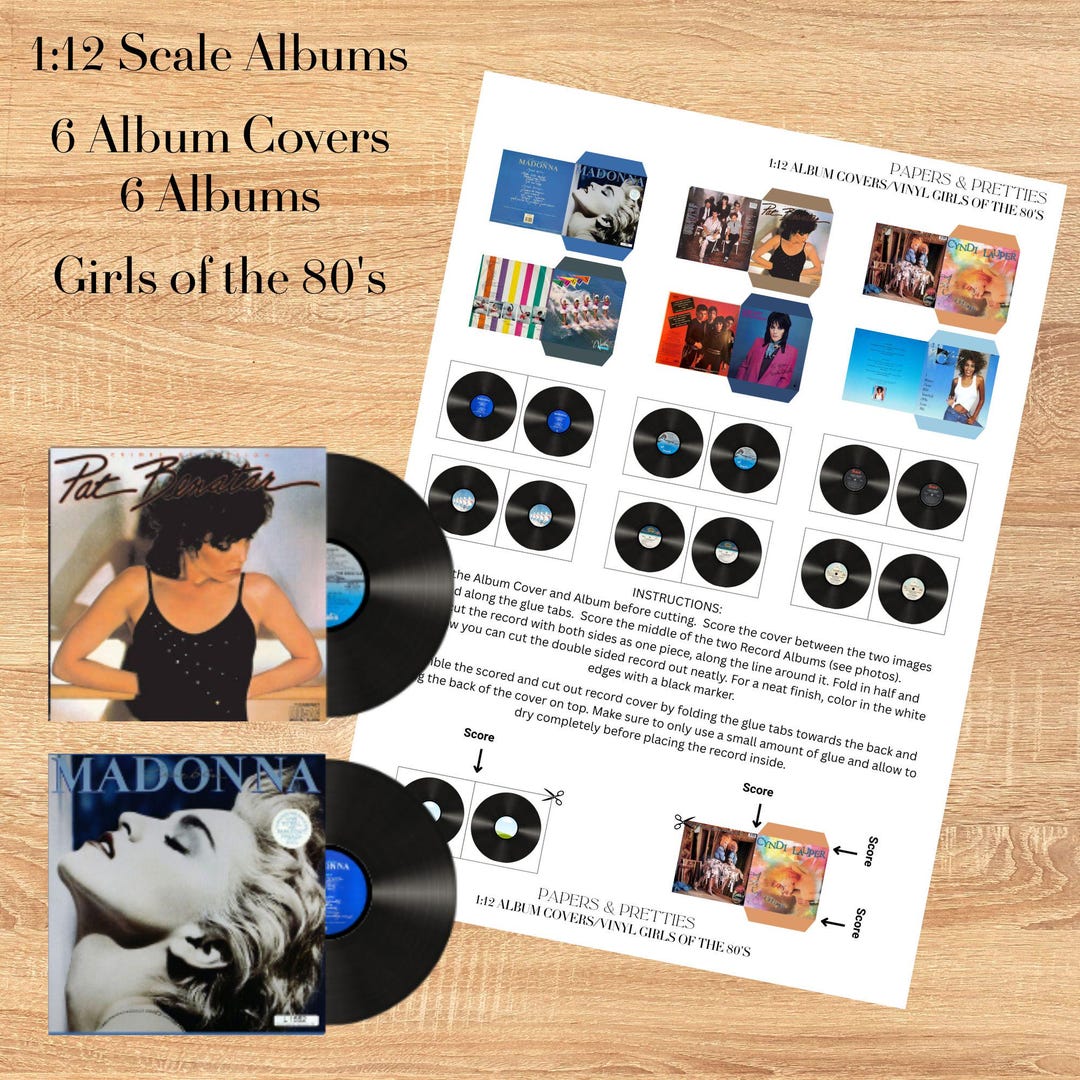 Girls of the 80s Vinyl Records PRINTABLE in 1/12 Scale | Miniature ...