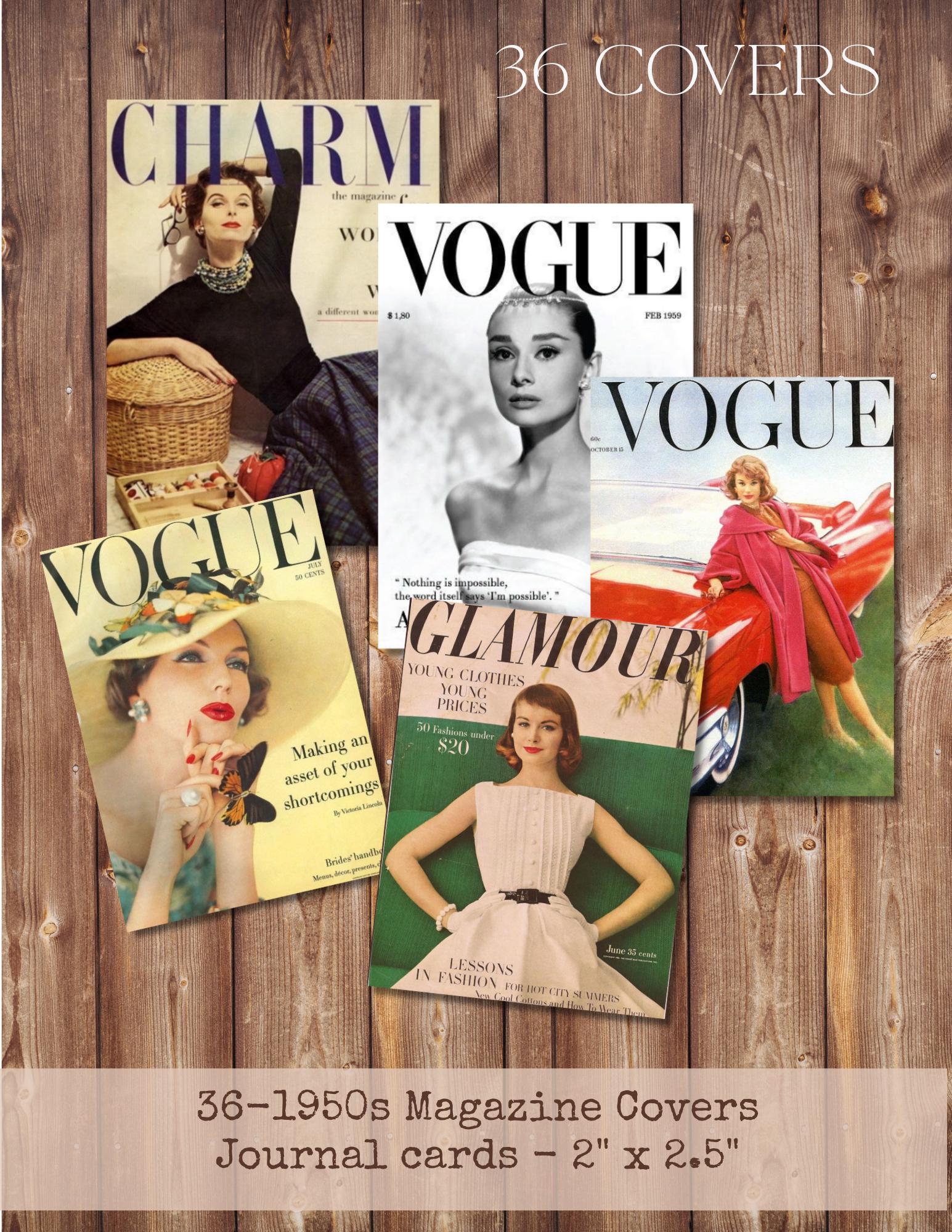 1950s Magazine Covers Junk Journal Cards, Ephemera, Fashion, Home, Teen ...