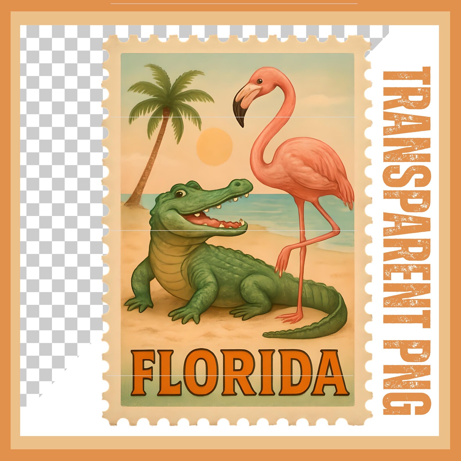 Florida Stamp State PNG, Vintage Stamp Sublimation Design, USA State ...