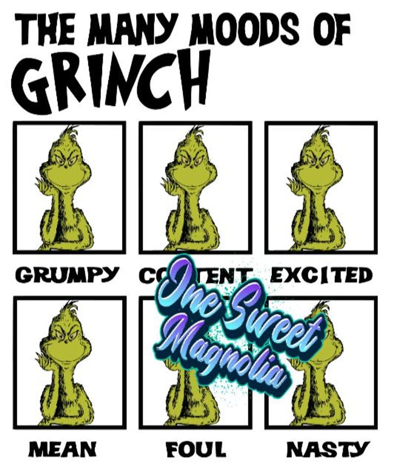 NEW the Many Moods of Grinch Png Digital Download - Etsy