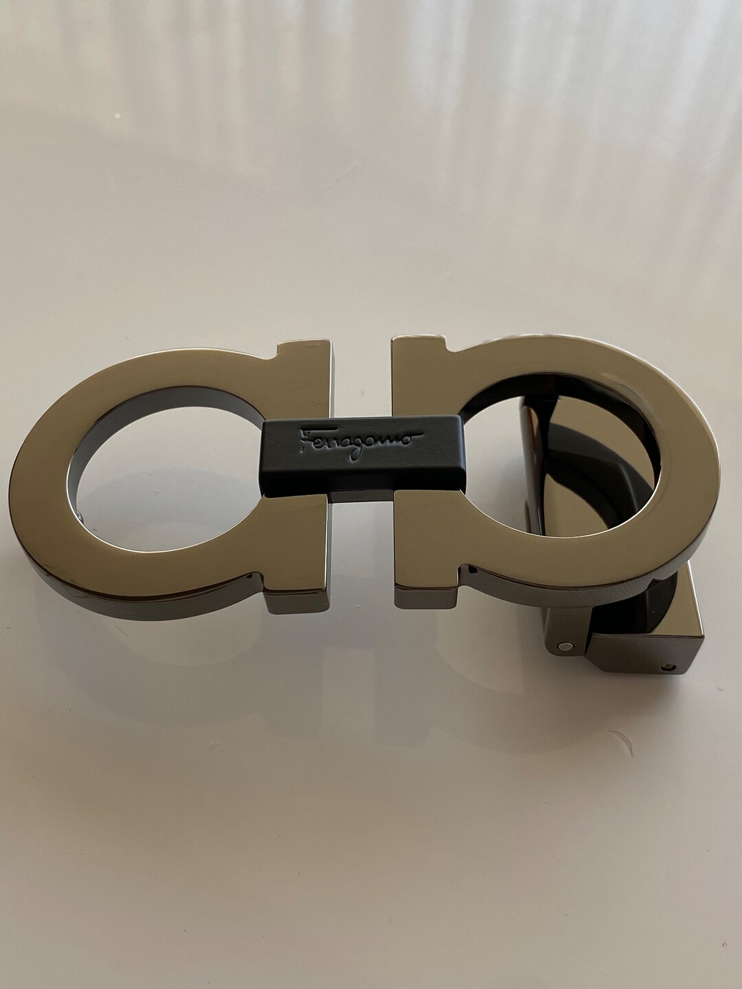 Vintage Salvatore Ferragamo 35mm Gun Metal Polished Belt Buckle Fibbia ...