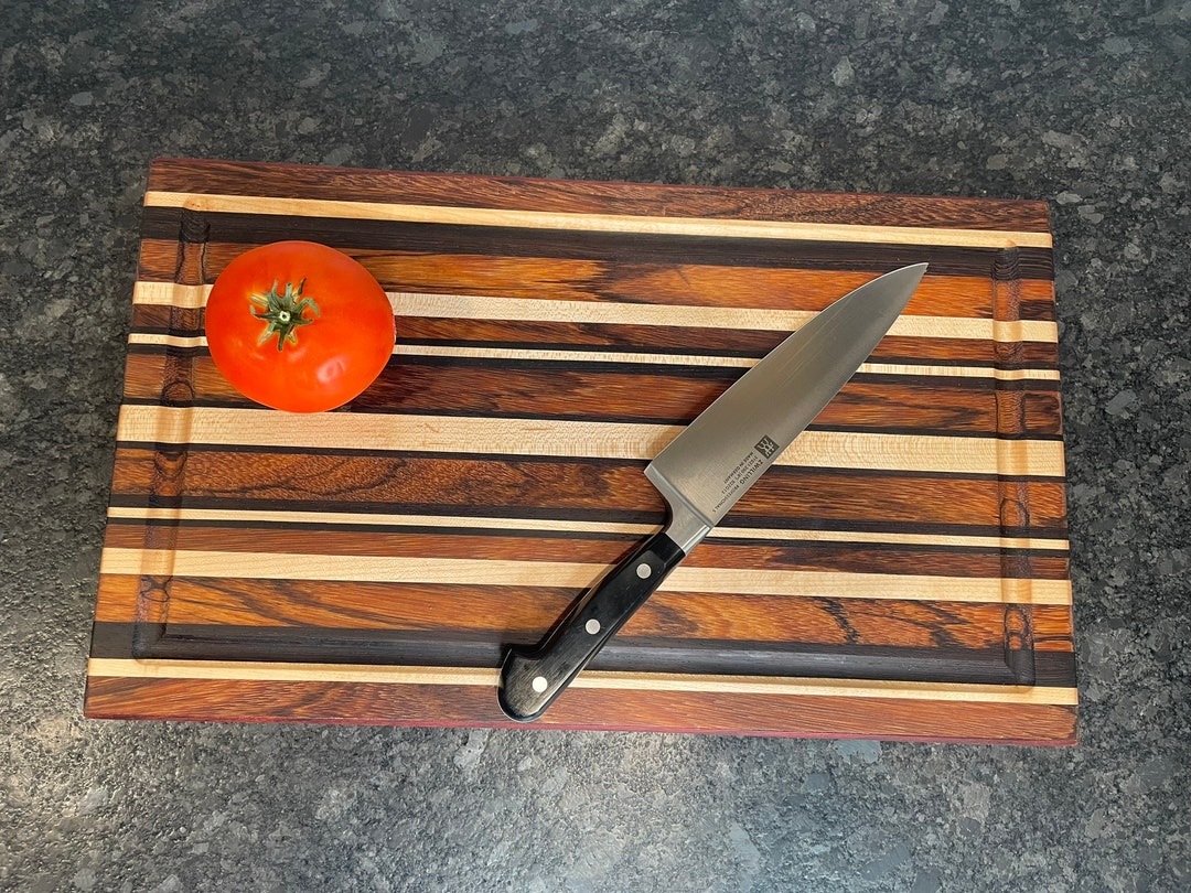 Handcrafted Cutting Board: Wenge, Black Walnut, Maple, Zebra Wood, With ...