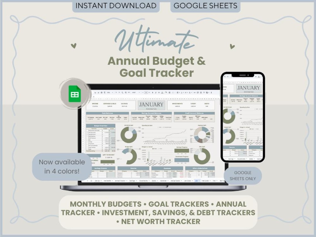 2026 Blue Budget & Goal Tracker: Credit Card and Debit/cash User Google ...