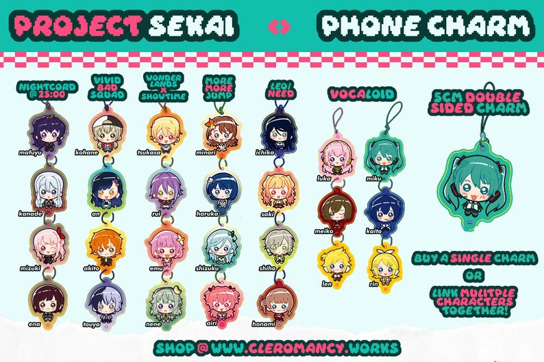 Project Sekai Colorful Stage Vocaloid Linking Acrylic Charm - Etsy