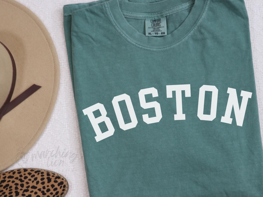 Boston Simple T-shirt, Varsity Letter City Shirt, Massachusetts Tee, St ...
