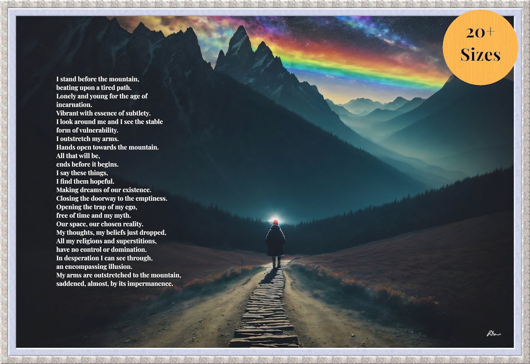 Mountain Digital Art Poetry Printable Poetry Art, Fantastical, Dream ...