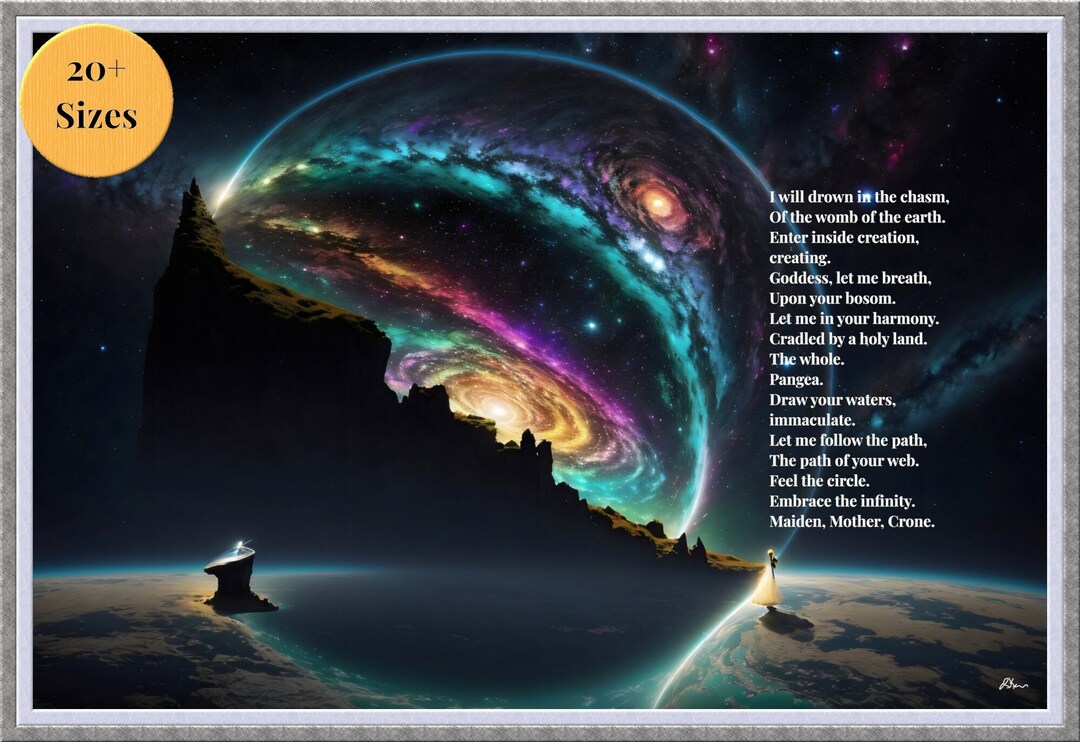 Drown in the Chasm Digital Art Poetry Printable Poetry Art, Fantastical ...