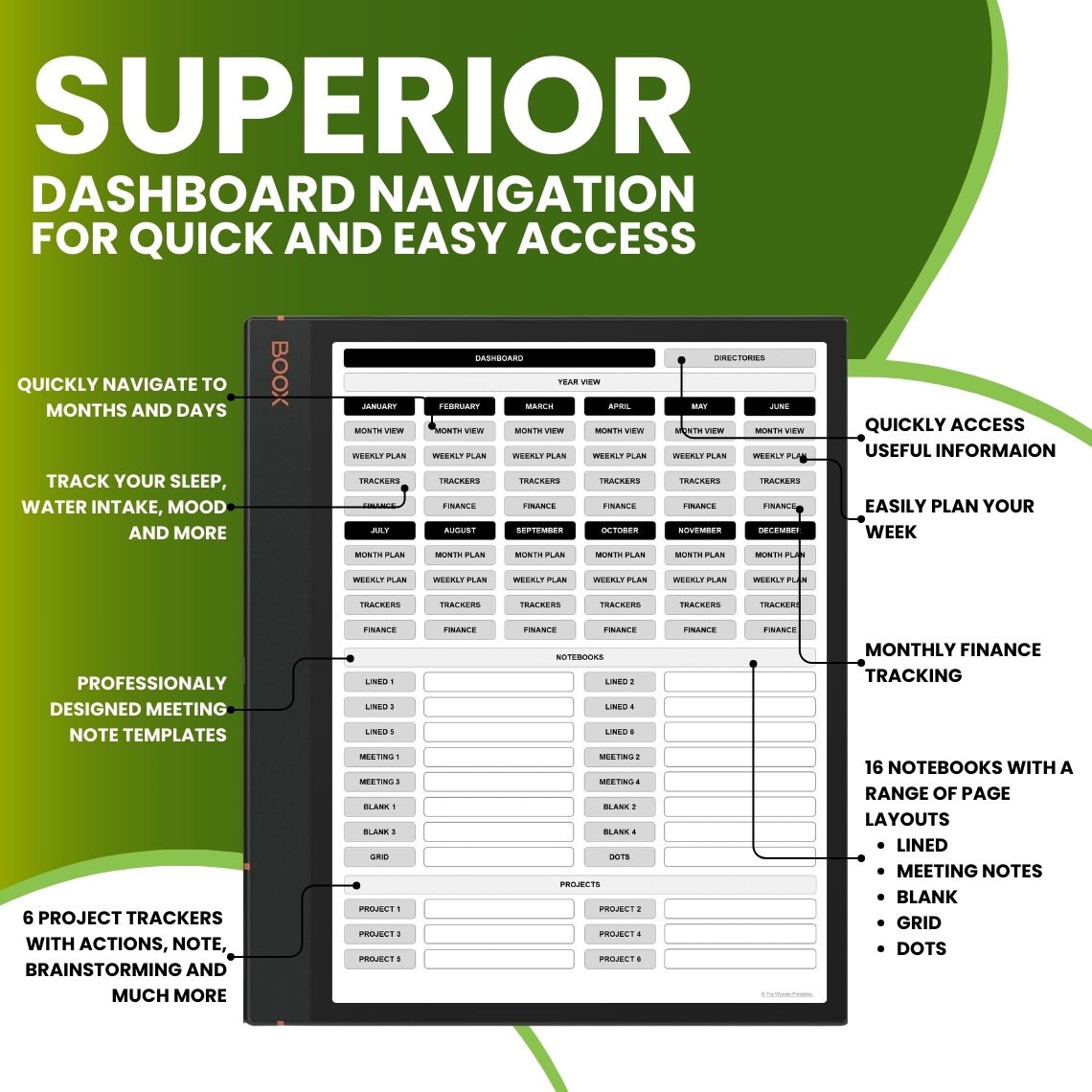 Onyx Boox Air 1 2 3 Ultra Daily Planner, Calendar, Onyx Templates ...
