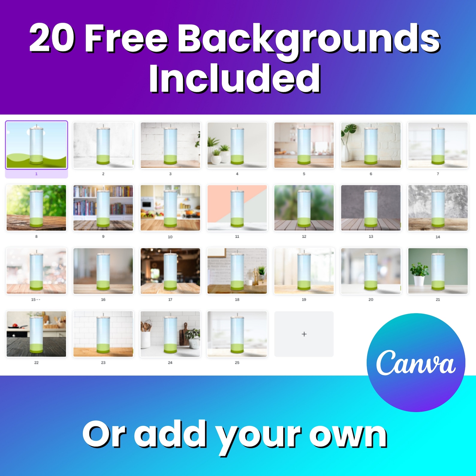 STARTER KIT Canva Drag and Drop 20oz Tumbler Mockup + Video Animated ...