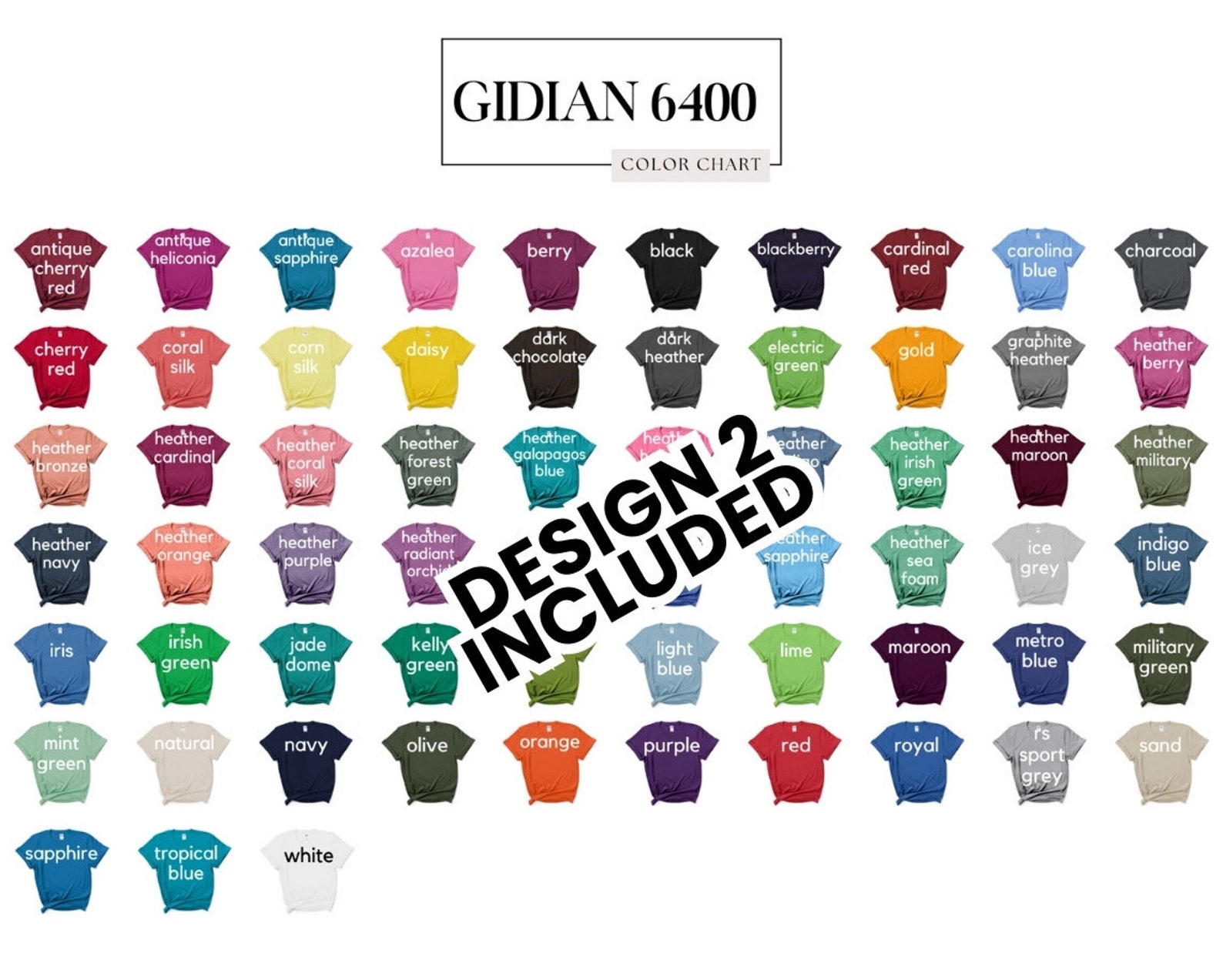 Gildan 64000 Color Chart Colors Gildan Softstyle T-shirt G640 Feat ...