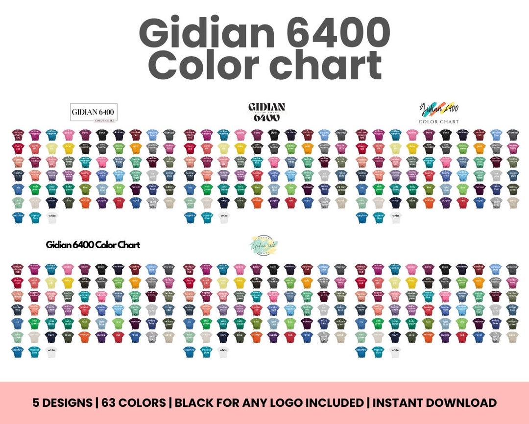 Gildan 64000 Color Chart Colors Gildan Softstyle T-shirt G640 Feat ...
