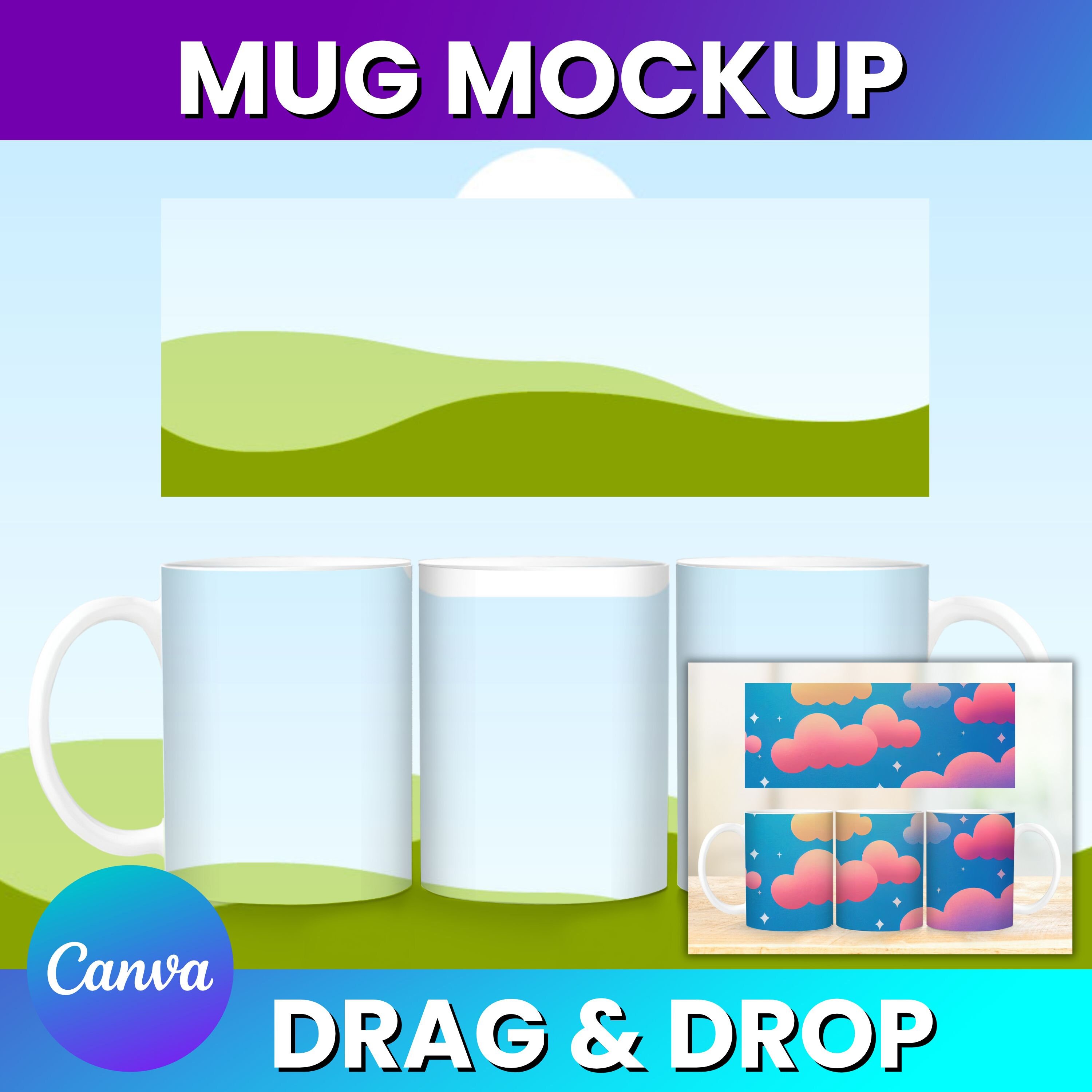 11oz Mug Canva Drag and Drop Mockup Canva Full Wrap Mockup 11oz Coffee ...
