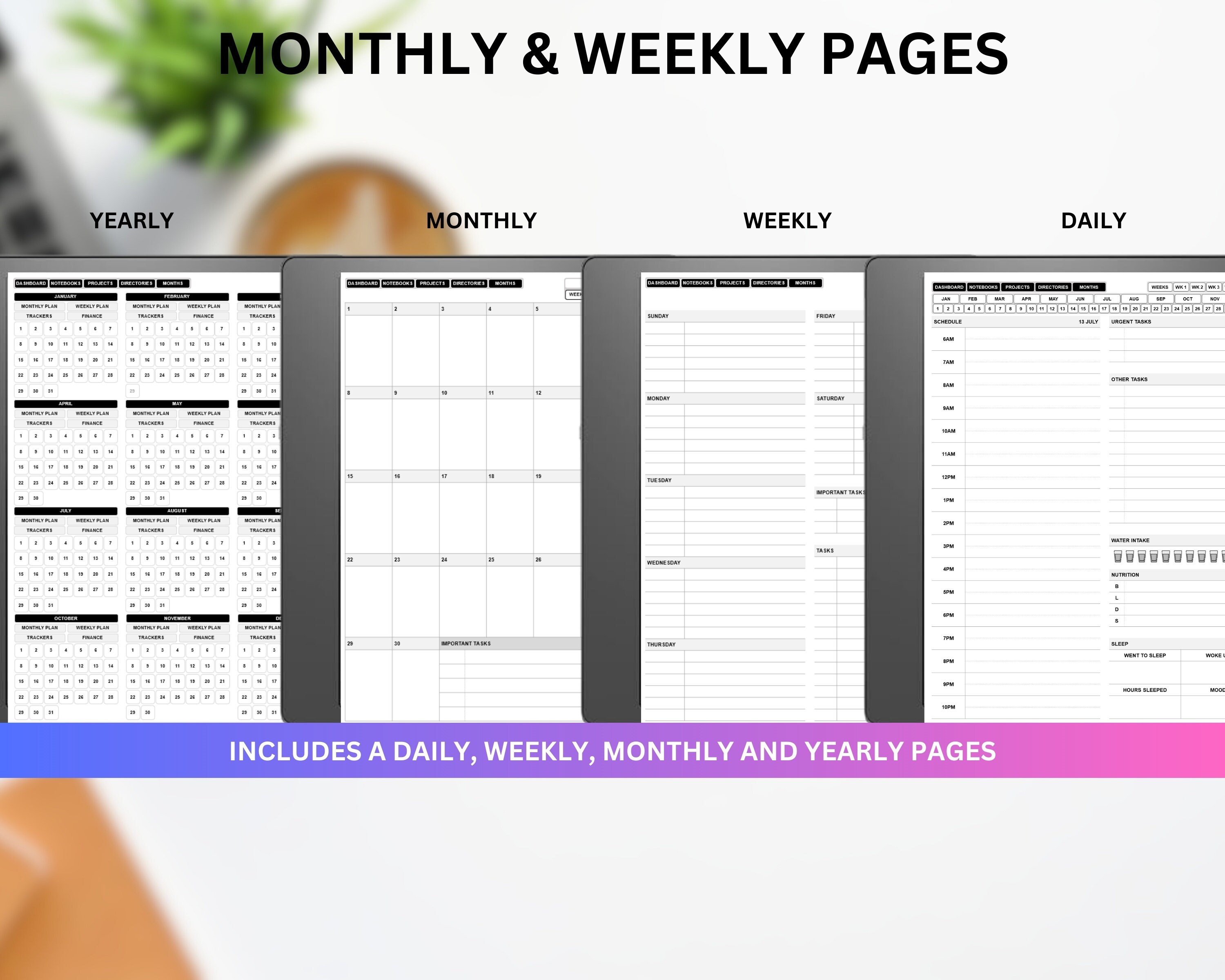 Kindle Scribe Daily Planner, Calendar, Kindle Scribe Templates, Agenda ...
