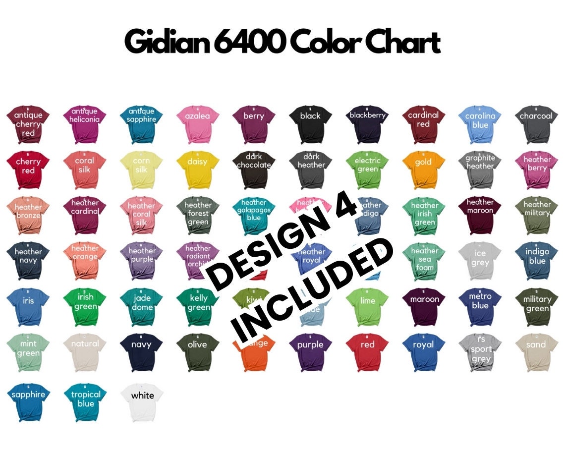 Gildan 64000 Color Chart Colors Gildan Softstyle T-shirt G640 Feat ...