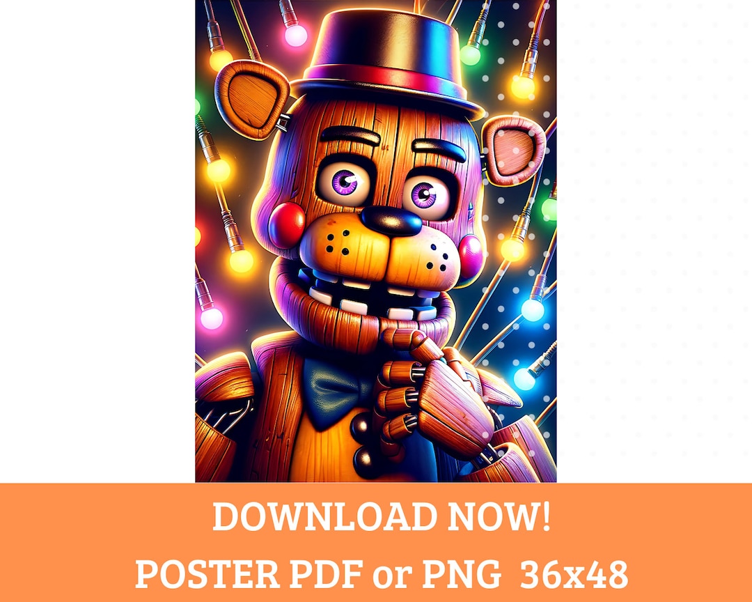 Five Nights Inspired Art Print FNAF Themed Digital Poster 36x48 Inches ...
