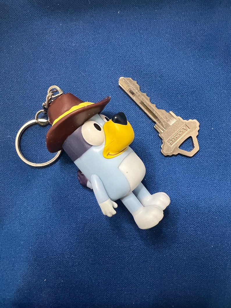 Bluey With Cowboy Hat Keychain (bluey010) - Etsy