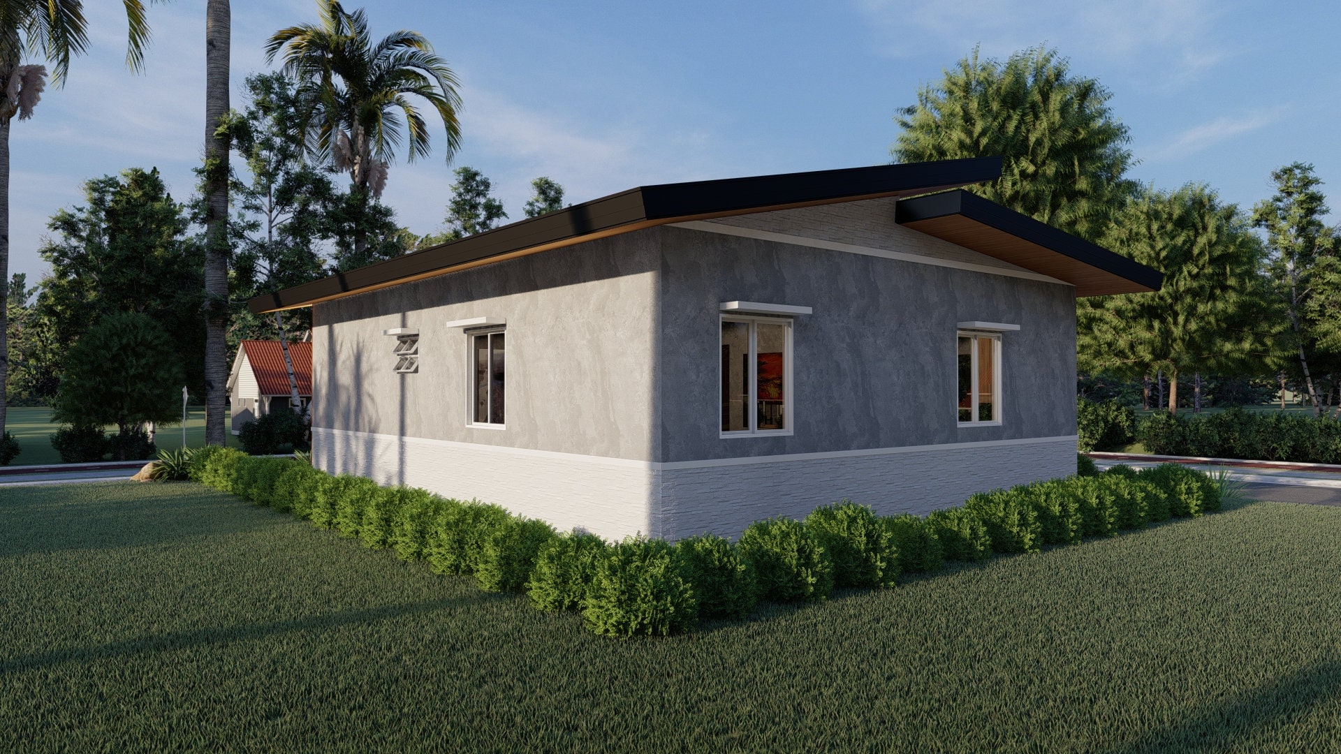 Modern Bungalow House Design 3 Bedroom 9x11 Floor Plan - Etsy