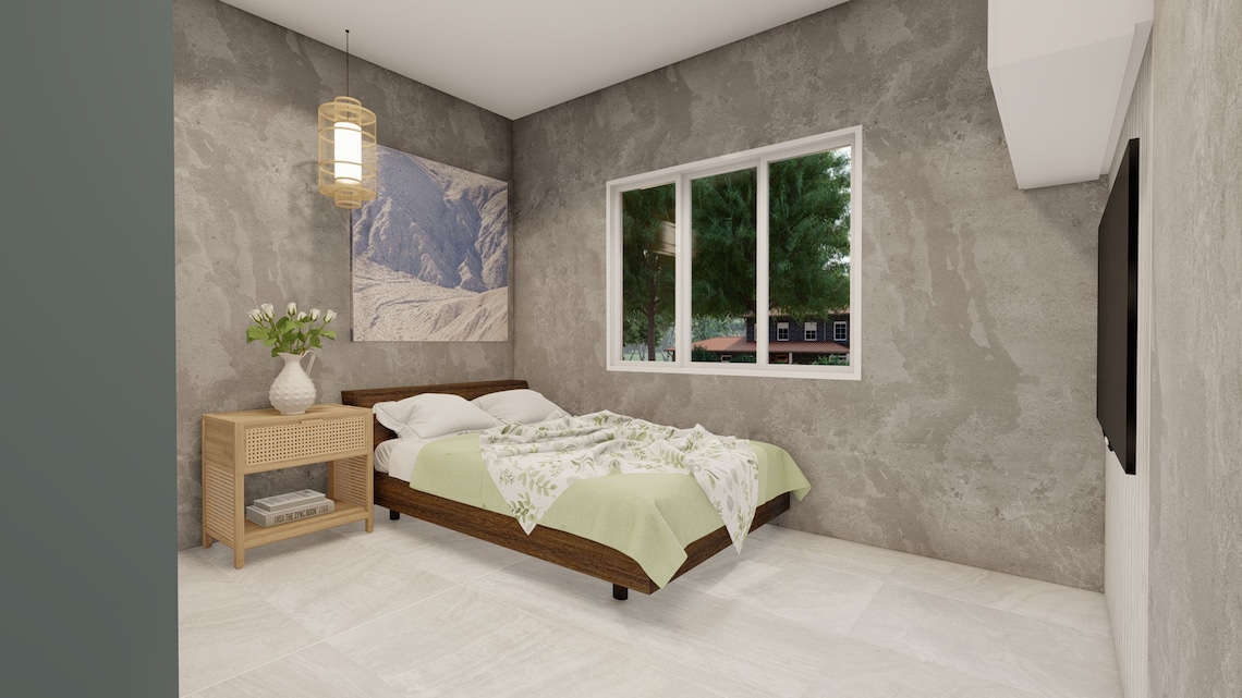 Modern Bungalow House Design 3 Bedroom 9x11 Floor Plan - Etsy