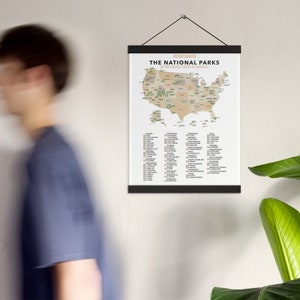 National Parks Checklist Poster With Wooden Hanger by More Than Just ...