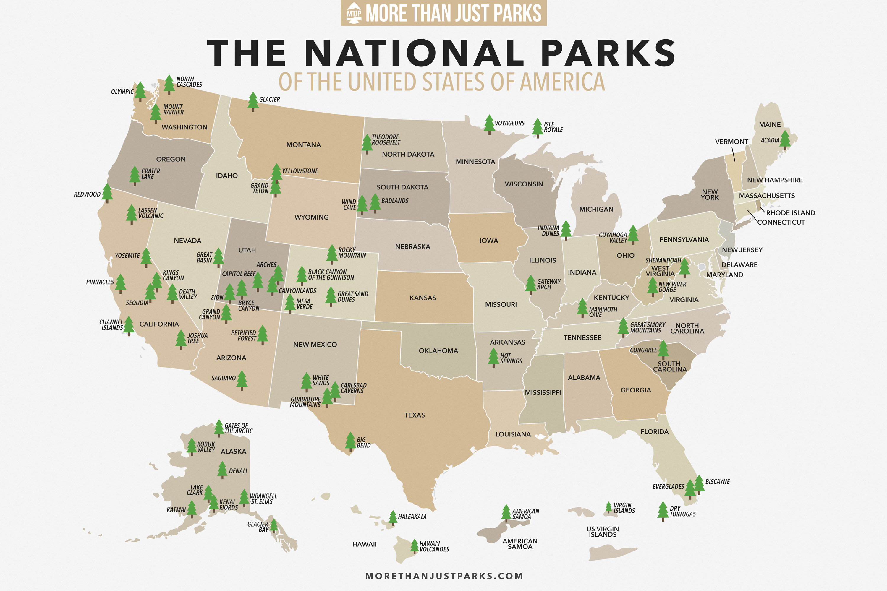 US National Parks Map Digital Download by More Than Just Parks - High Resolution Downloadable ...