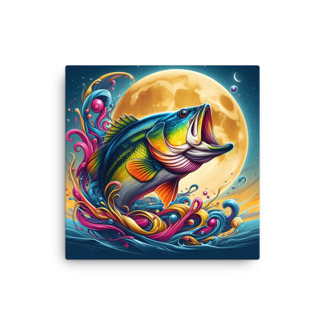 Astral Aria: Largemouth Bass Symphony Under the Stars by Tackle Box Art ...