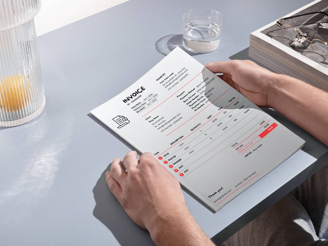 Invoice Template | Editable & Printable Invoice Template | Digital ...