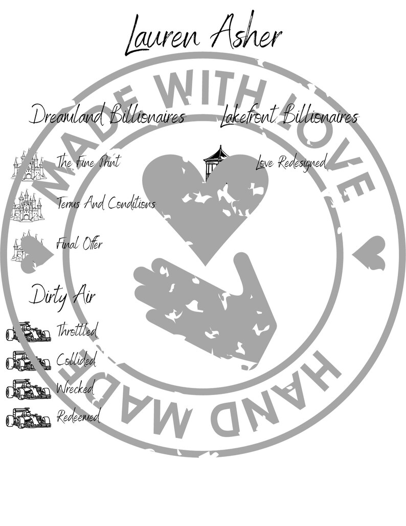 Lauren Asher Reading Checklist. Watermark Will Not Appear in Purchased ...