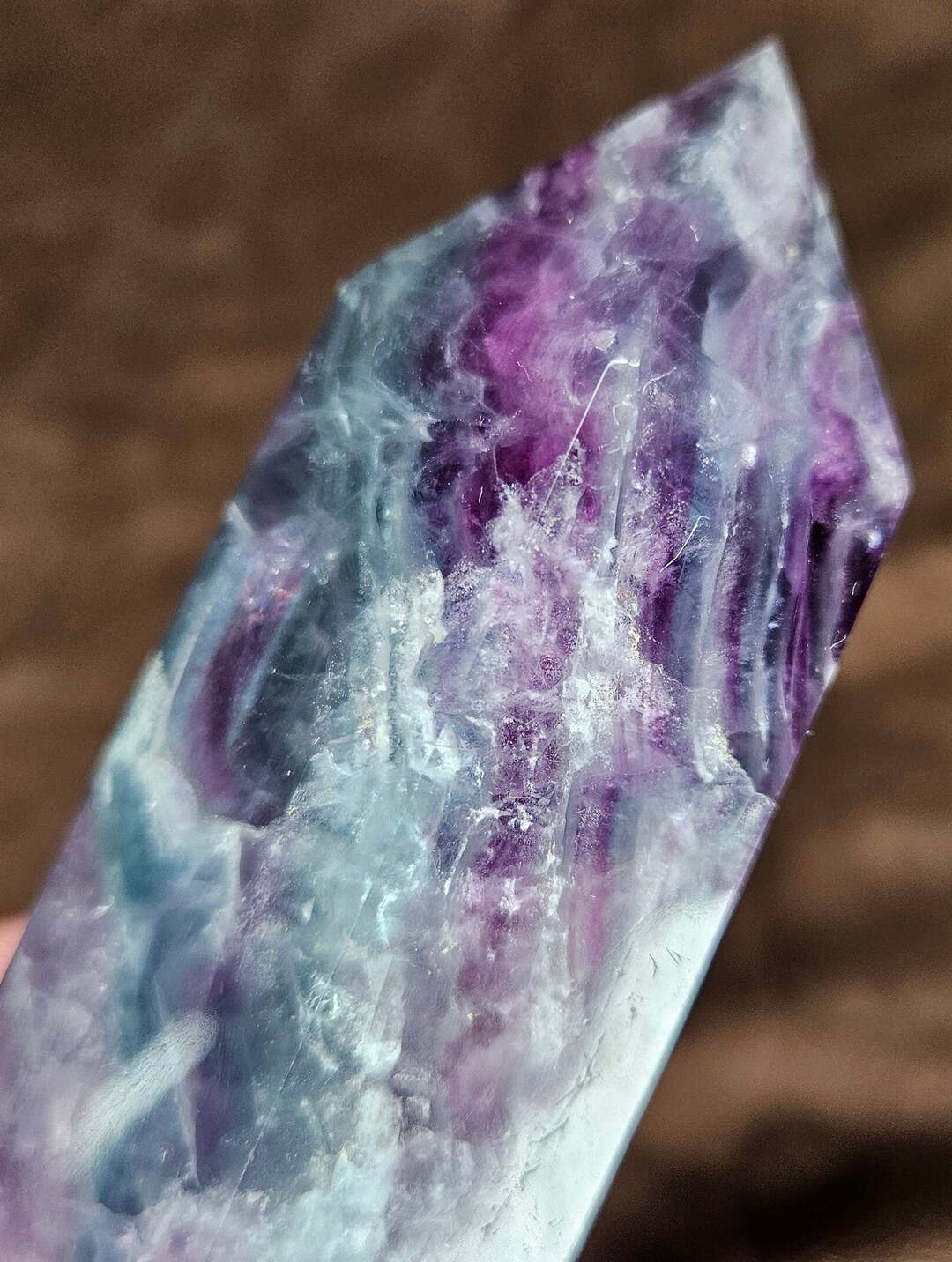 Rainbow Flourite Tower - Etsy